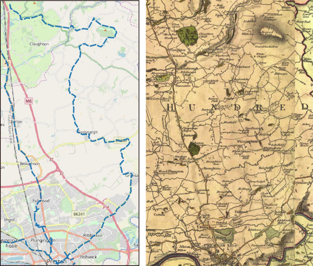 A 17th-century Lancashire road map – Ribbleton to Inglewhite – preston ...