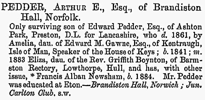 Pedder, Arthur Edward — 1841-1916 – preston history
