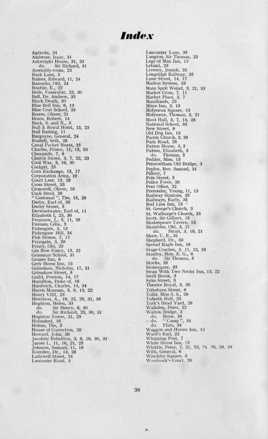 Miller index – preston history